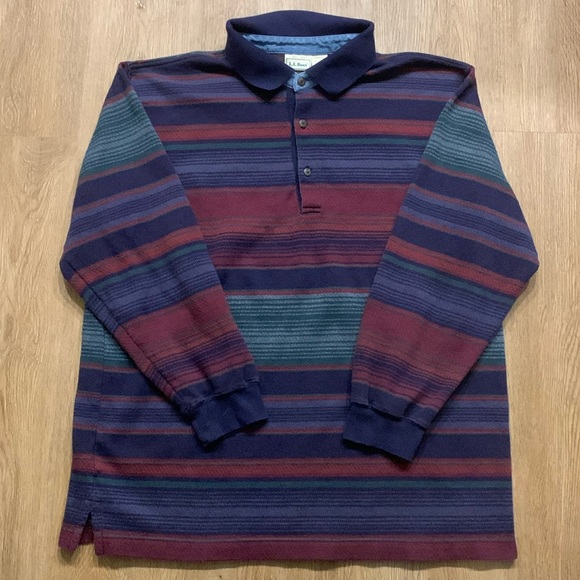 L.L. Bean | Shirts | Vintage Ll Bean Mens Large Long Sleeve Polo Shirt Aztec Print | Poshmark